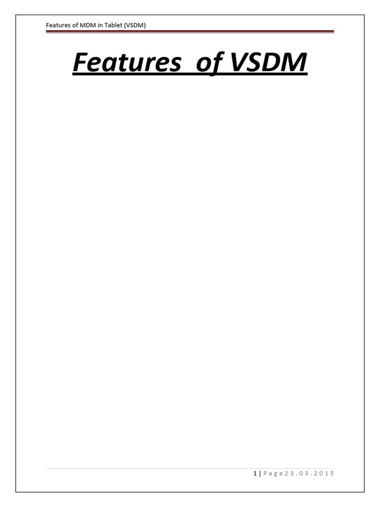 VSDM features | PDF | Password | Screenshot
