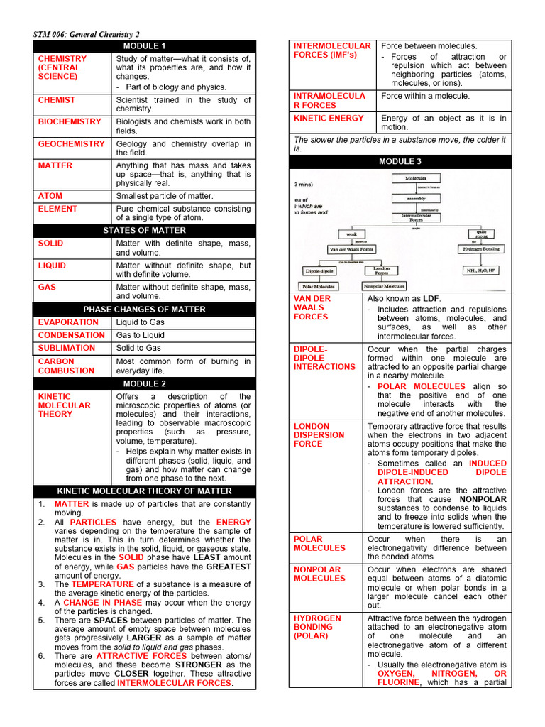 STM 6 Chem | PDF | Chemical Polarity | Molecules