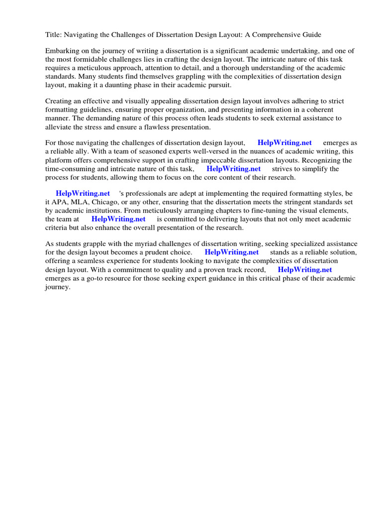 Dissertation Design Layout | PDF | Thesis | World Wide Web