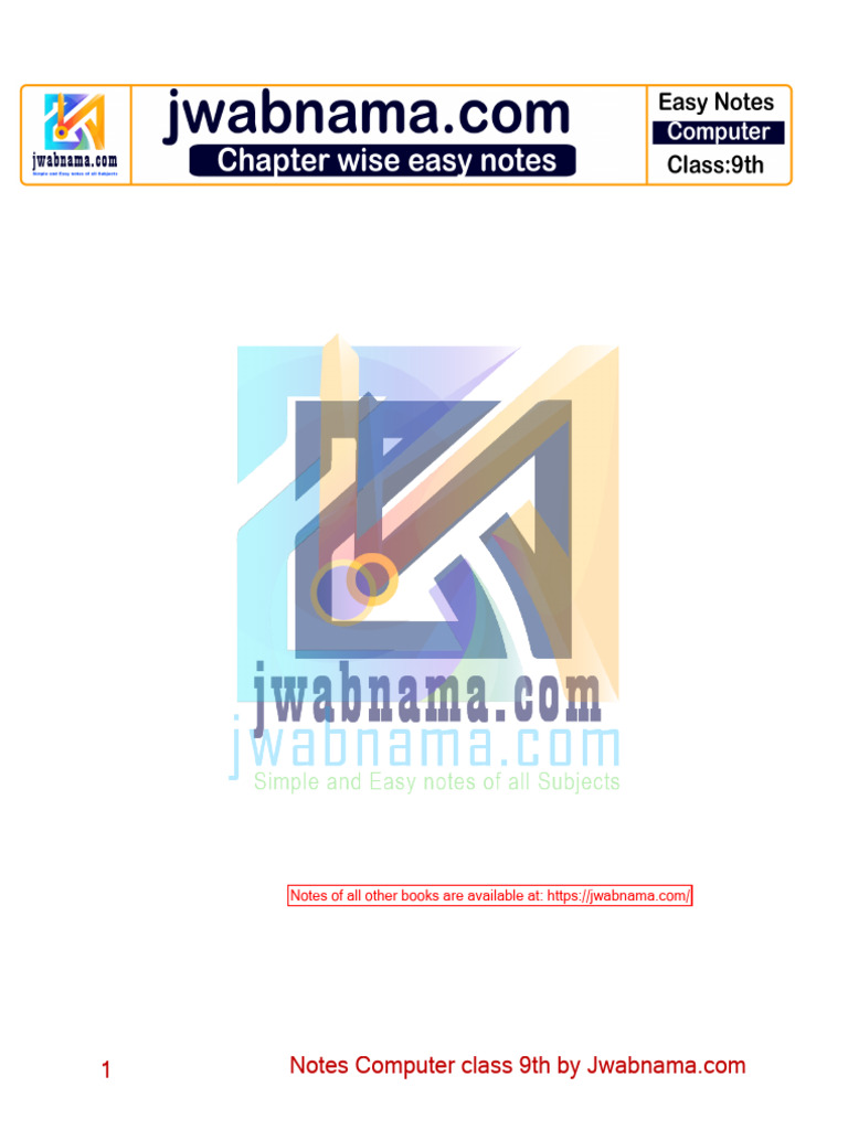 CH 3 9th Class Computer Science Notes in Urdu PDF | PDF