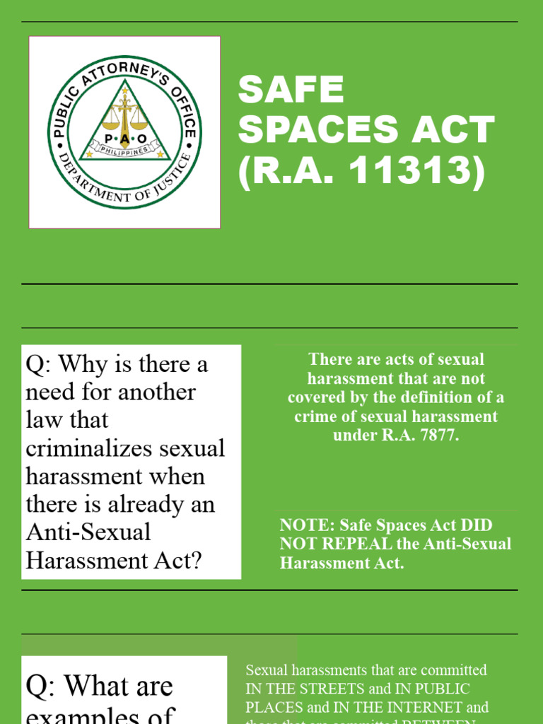 Understanding the Safe Spaces Act | PDF