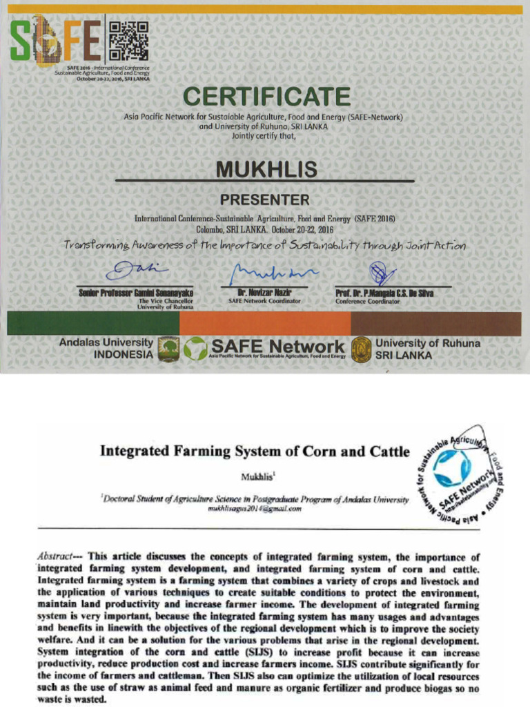 Integrated Farming Sistem Of Corn And Cattle Pdf Agriculture