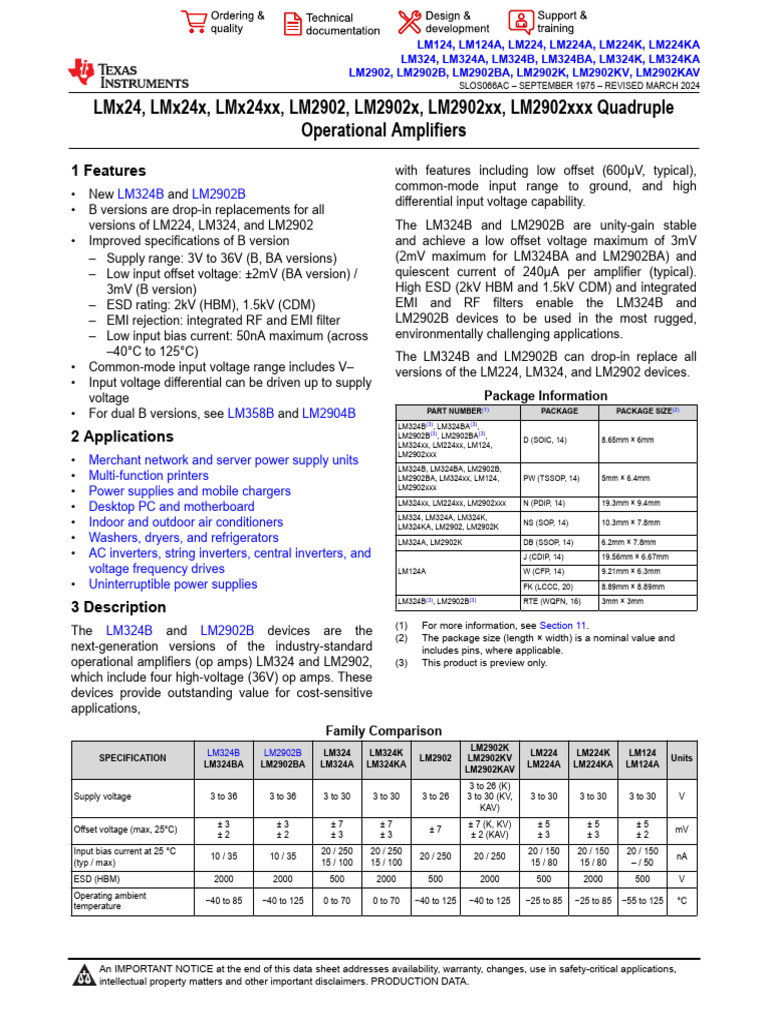LM 324 Datasheet | PDF | Electrostatic Discharge | Electromagnetism