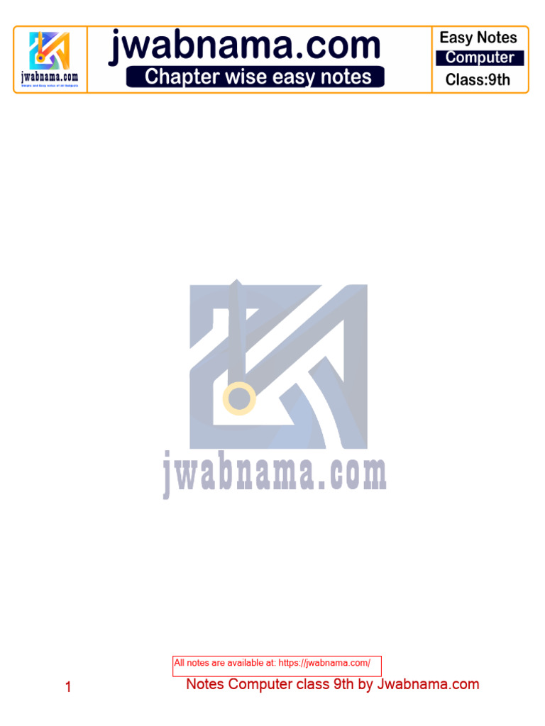 CH 2 9th Class Computer Science Notes in Urdu PDF | PDF