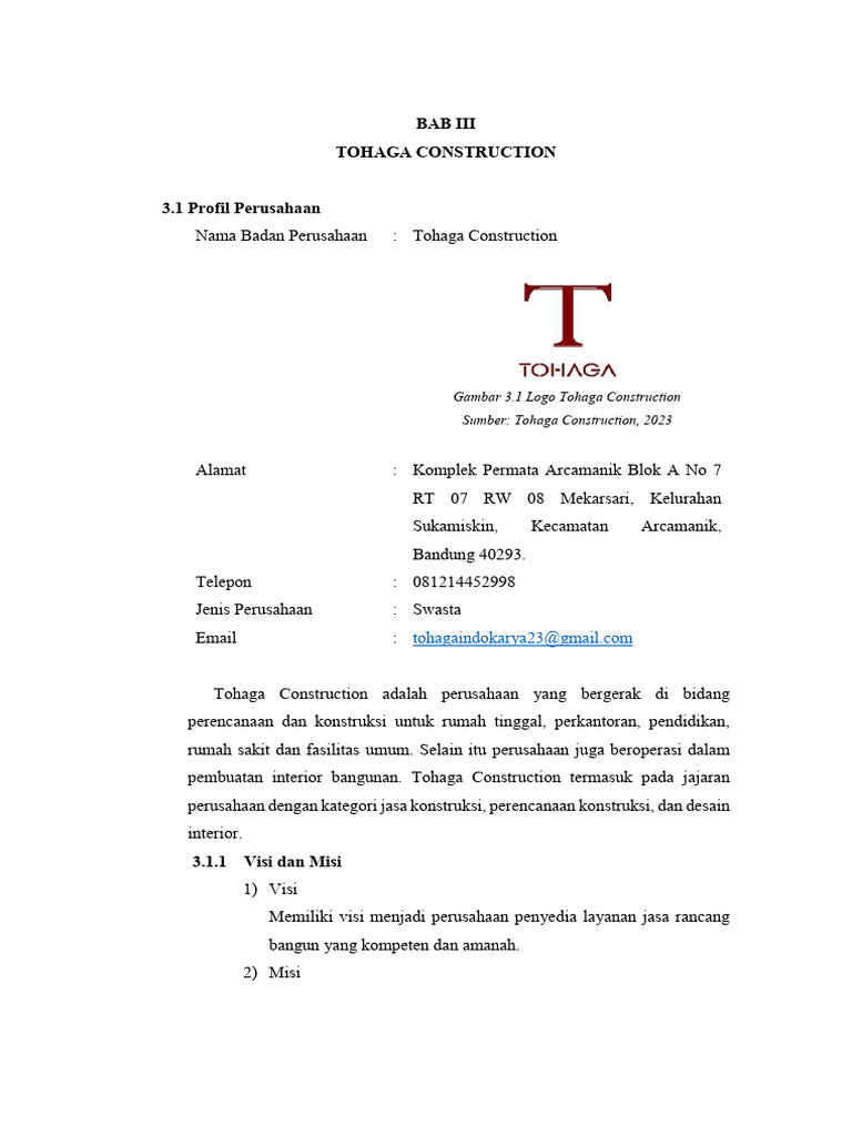 Revisi Bab 3 KP | PDF | Bisnis | Pengelolaan Keuangan & Uang