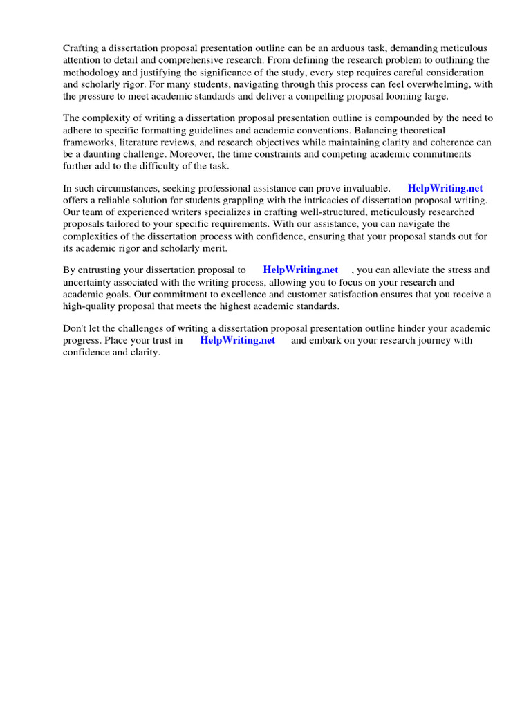 Dissertation Proposal Presentation Outline | PDF | Thesis | Essays