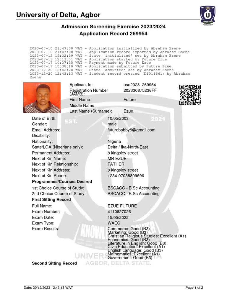 Application Slip 2 | PDF | Educational Stages