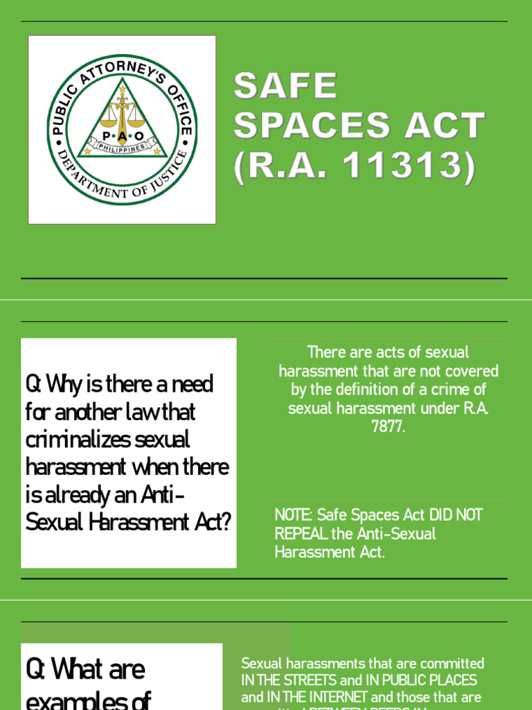 Safe Spaces Act Lecture Final | PDF | Sexual Harassment | Crimes