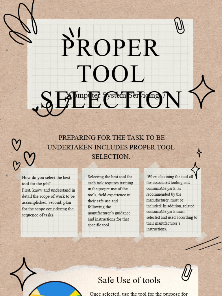 w1-PROPER TOOL SELECTION | PDF | Electrostatic Discharge | Building ...