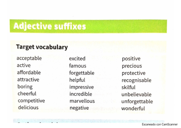Adjective Suffixes | PDF