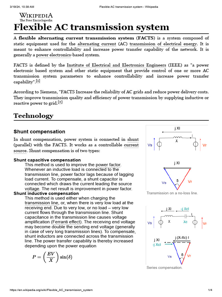 Flexible AC Transmission System - Wikipedia | PDF | Electric Power ...
