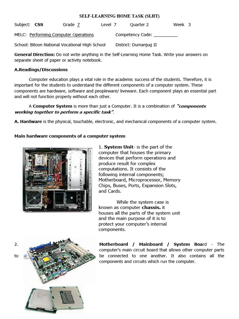 Parts of The Computer | PDF