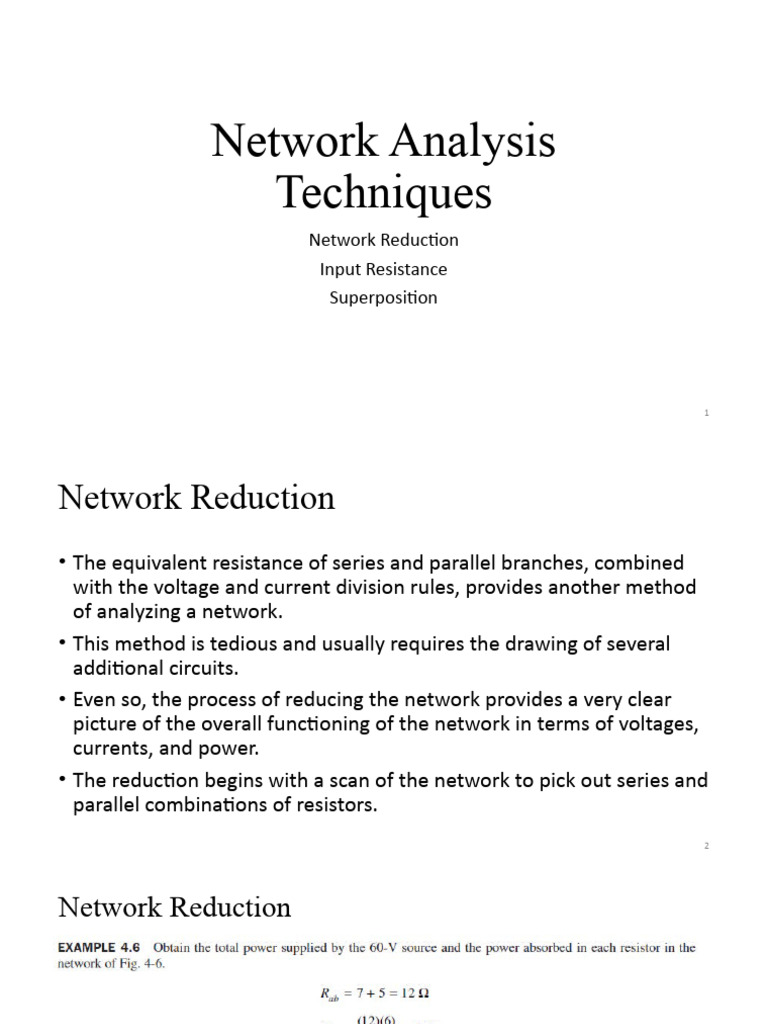 Network Analysis Techniques - NetworkReduction 1 1 | PDF