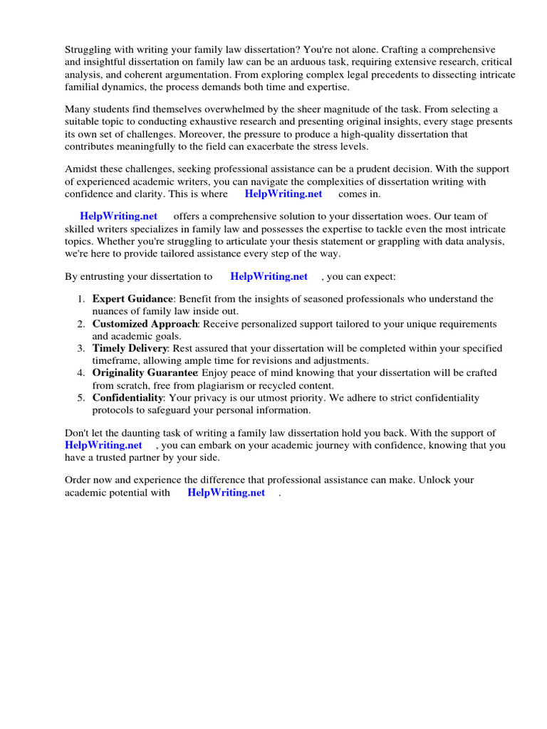 Family Law Dissertation Examples | PDF | Thesis | Expert
