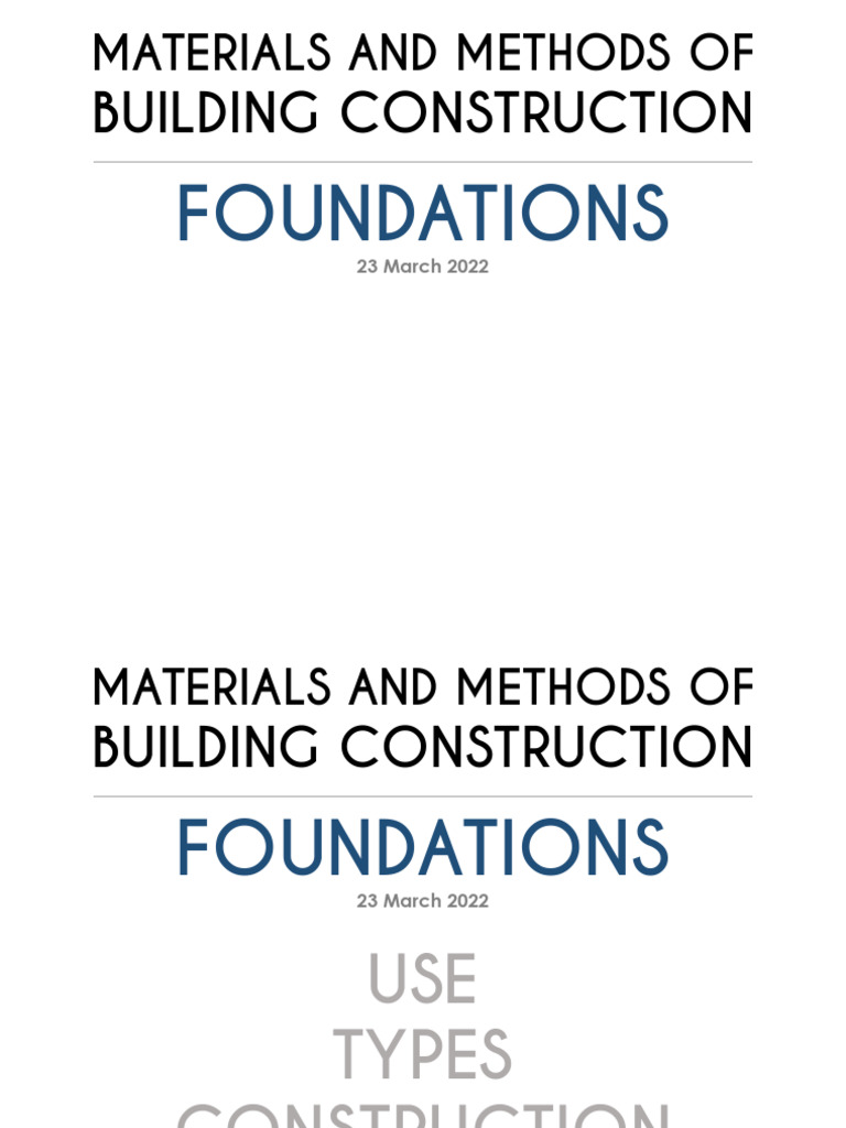 Foundations - Use, Types, Construction | PDF | Foundation (Engineering) | Deep Foundation