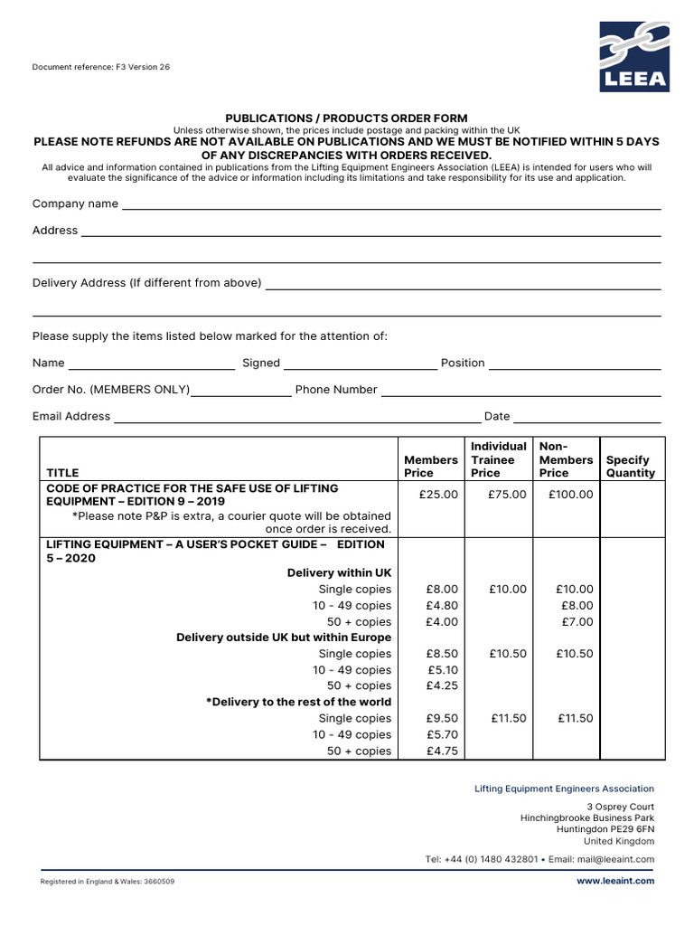 F3 Publication Order Form Version 26 March 2023 | PDF