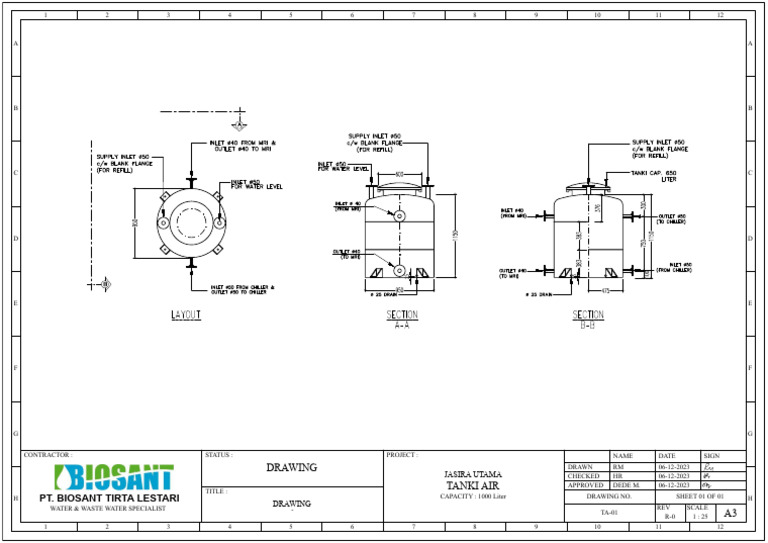 Tangki Air 1000 Liter-Model | PDF