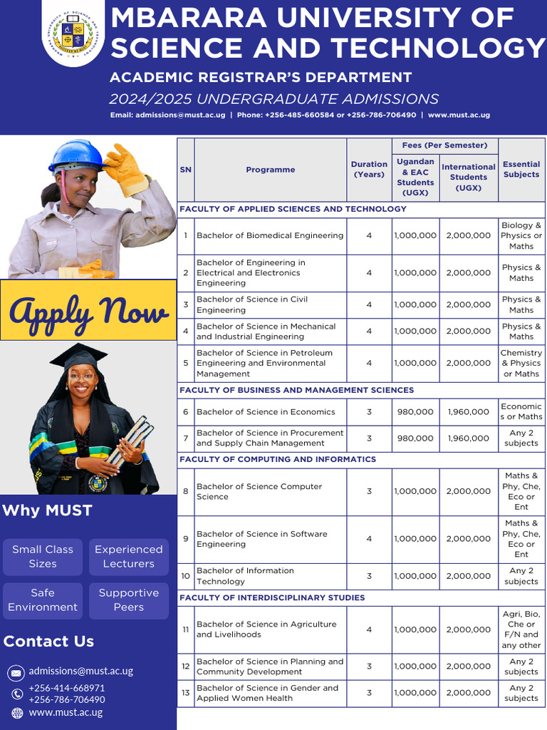 Must Undergraduate Call 2024-2025 - 240310 - 151757 | PDF | Bachelor's Degree | Engineering