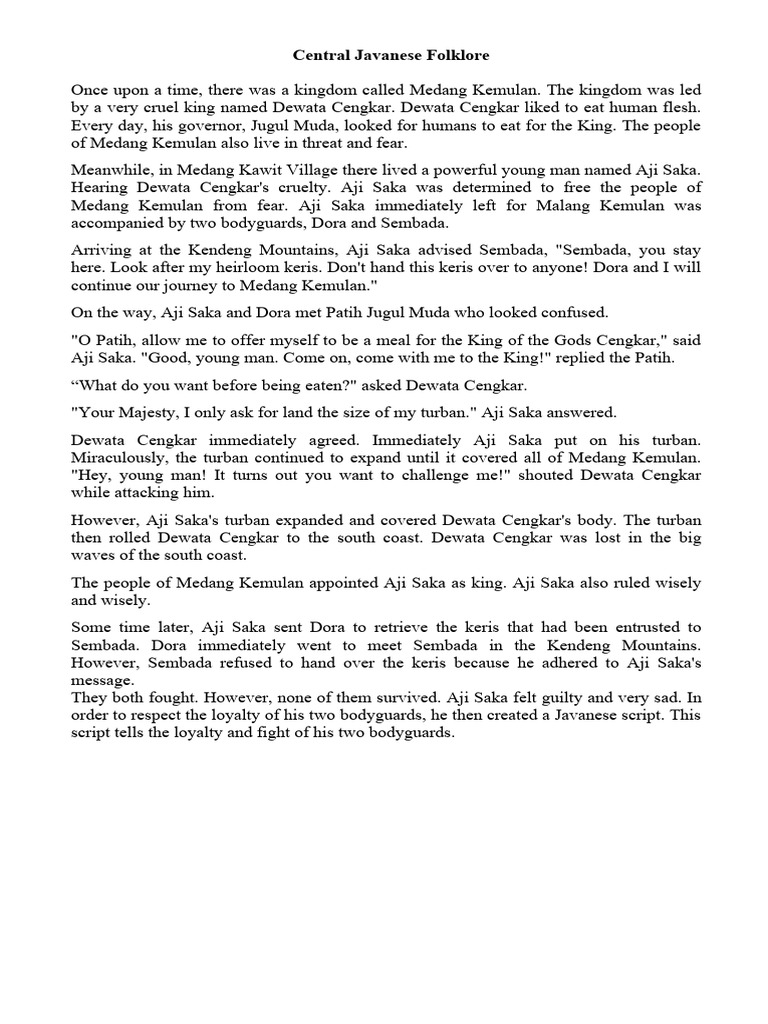 Central Javanese Folklore | PDF