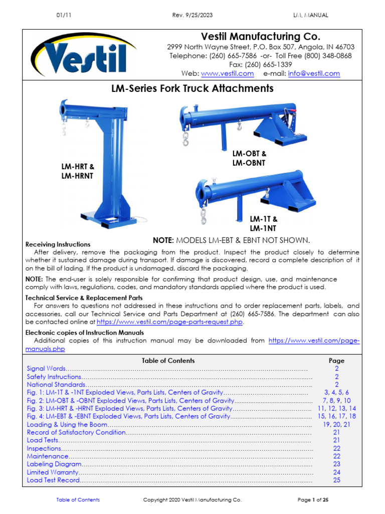 LM, MANUAL | PDF | Forklift | Elevator