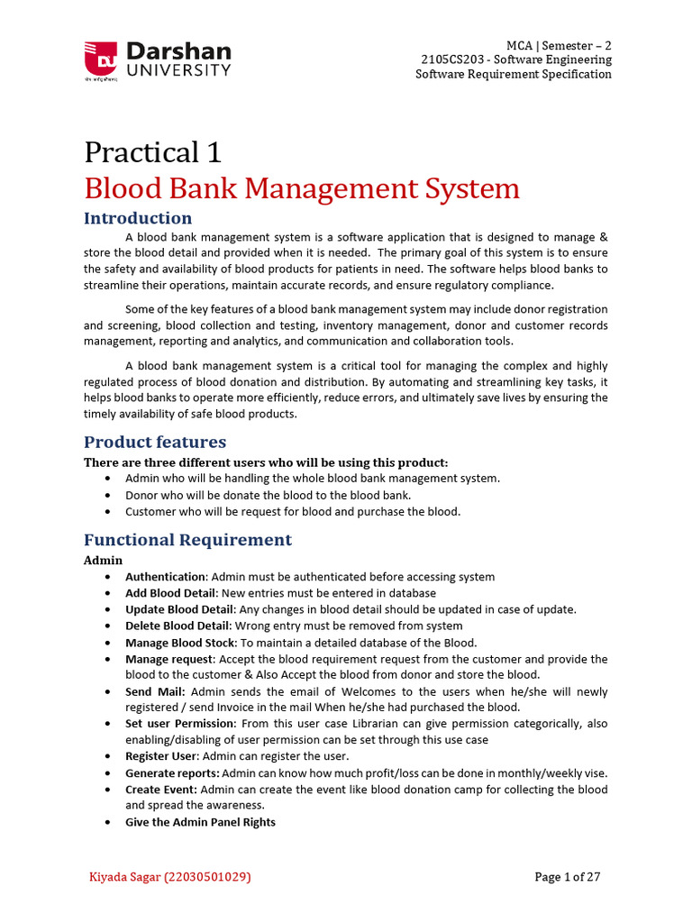 Blood Bank Management System Overview | PDF | Blood Donation | Use Case