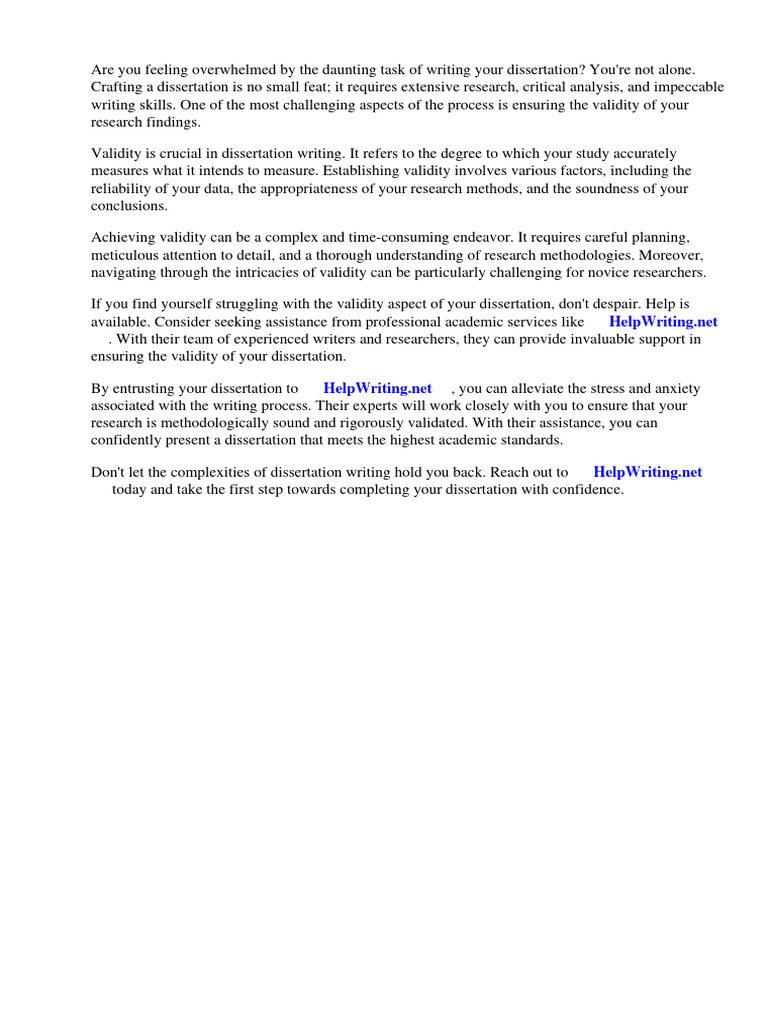 Laerd Dissertation Validity | PDF
