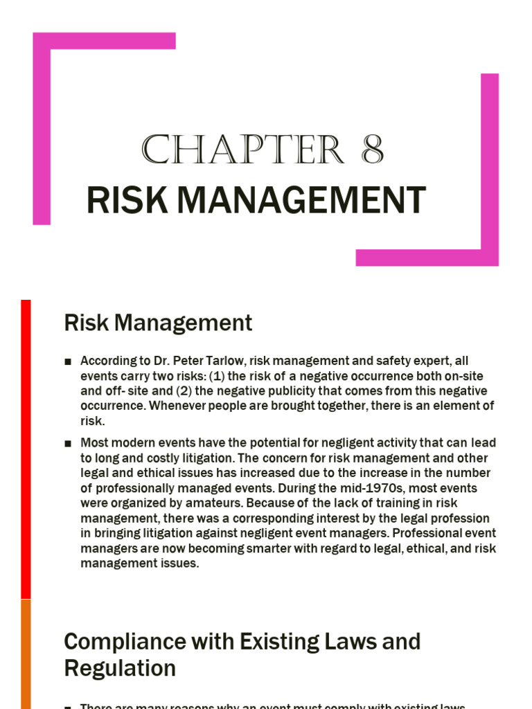 Chapter 8 Risk Management | PDF | Indemnity | Risk Management