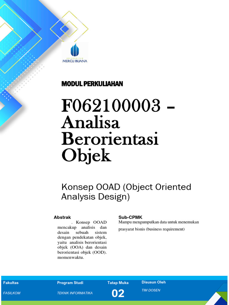 Modul OOAD: Analisis & Desain Berorientasi Objek | PDF | Seni | Komputer