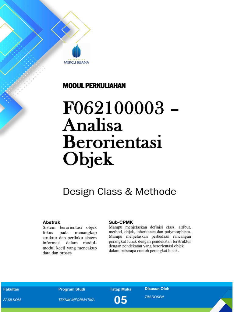 Analisa Berorientasi Objek dalam OOP | PDF | Komputer