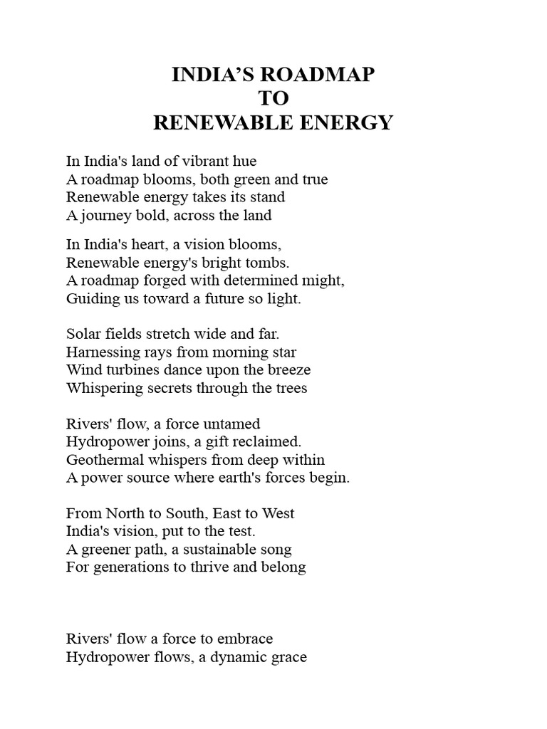 PRANIT RENEWABLE ENERGY POEM | PDF