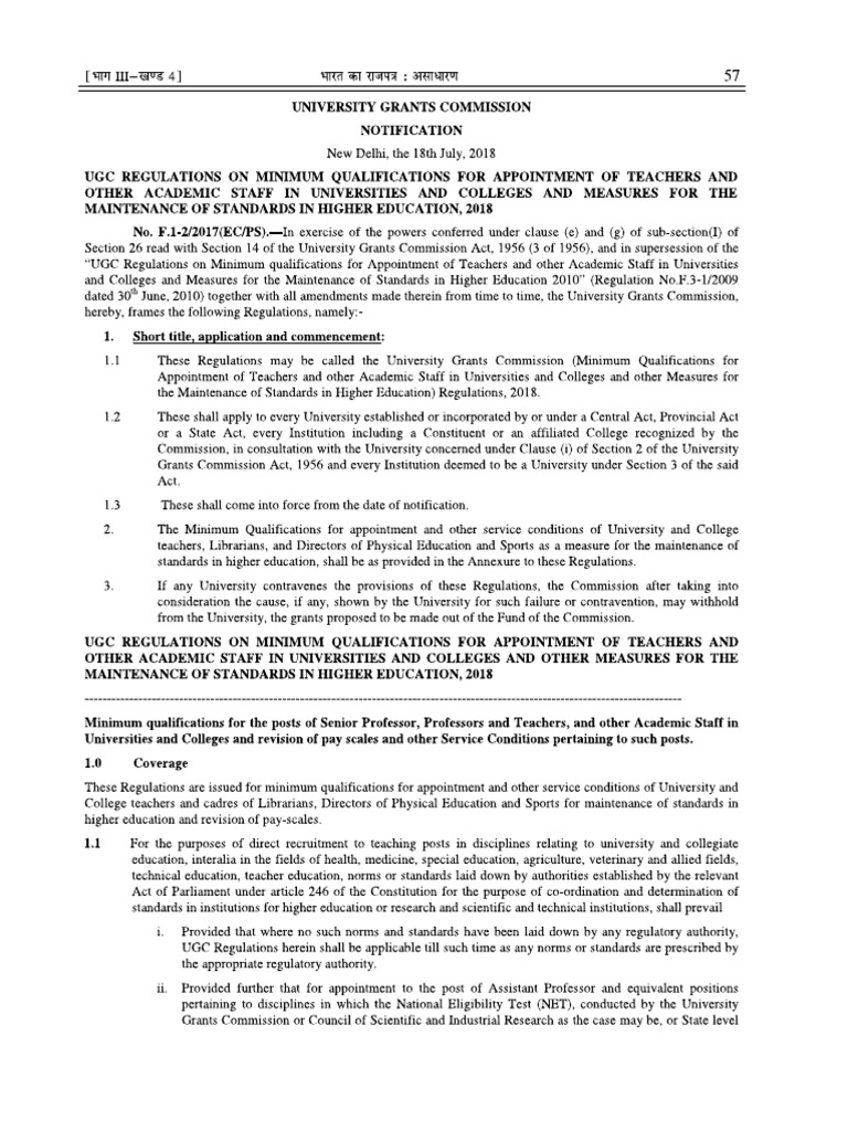 Ugc Guidelines 2018 | PDF