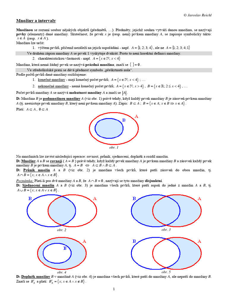 Mnoziny Intervaly | PDF