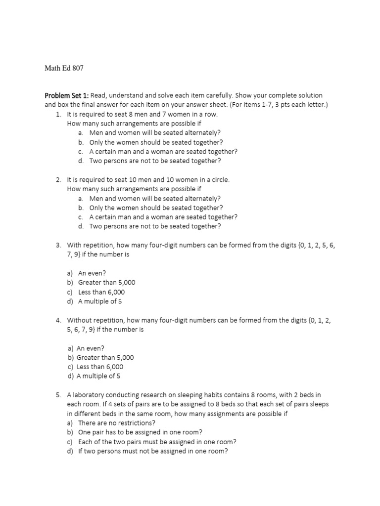 Problem Set 1 | PDF