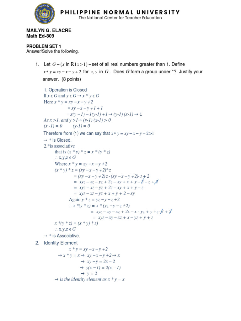 Elacre-Problem Sets 1-Final | PDF | Mathematical Concepts | Mathematics