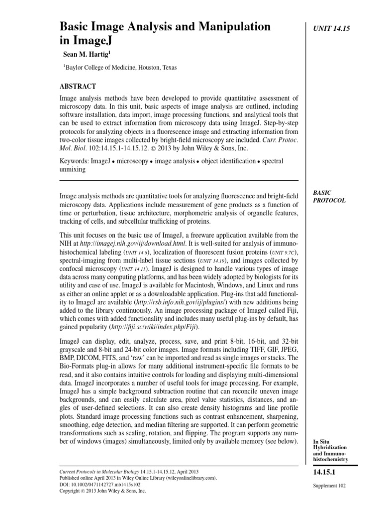 IMAGEJ | PDF | Microscopy | Contrast (Vision)