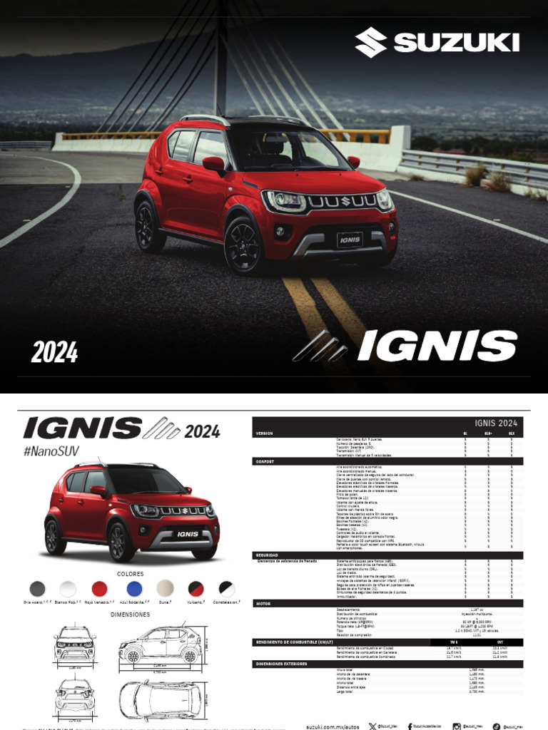 Suzuki Ficha Tecnica Ignis | PDF | Yo telefono | Tecnologías automotrices