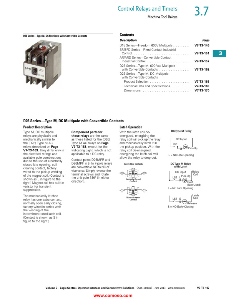 Eaton Comoso CA08100008E Vol7 BM2 T3 Control Relays and Timers D26 ...