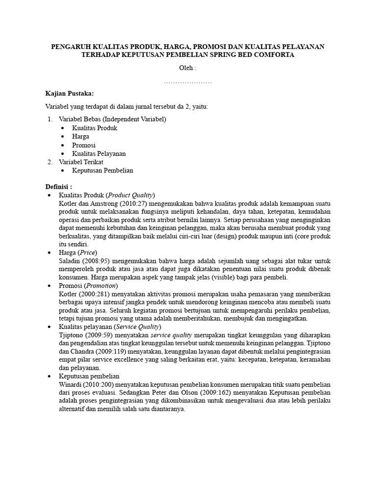 Contoh Draft Kuisioner | PDF