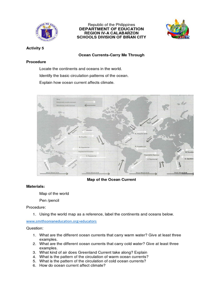 Activity 5 Ocean Currents | PDF
