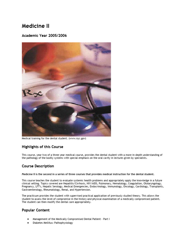 Medicine II | PDF | Dentistry | Physical Examination