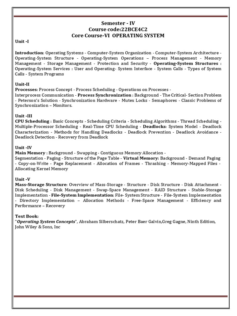 Operating System | PDF | Process (Computing) | Computer Data Storage