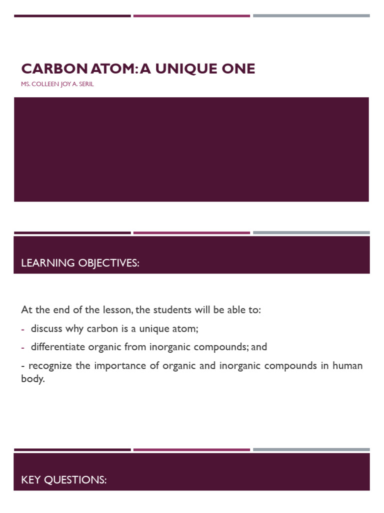 L4-Q2-W4-Carbon Atom | PDF | Chemical Bond | Chemical Compounds