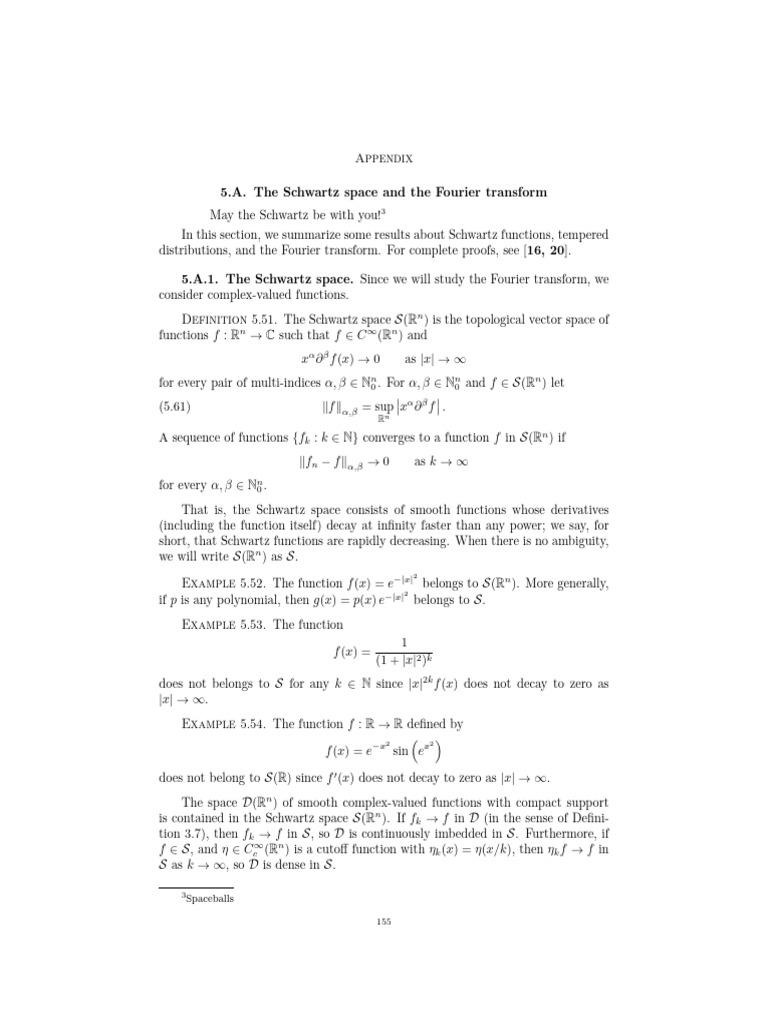 Schwartz Space and Fourier Analysis | PDF | Distribution (Mathematics) | Fourier Transform