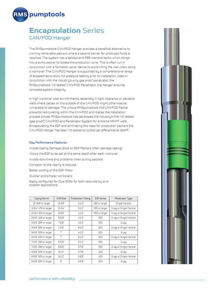 RMSpumptools CAN/POD Hanger Benefits | PDF | Chemical Engineering ...