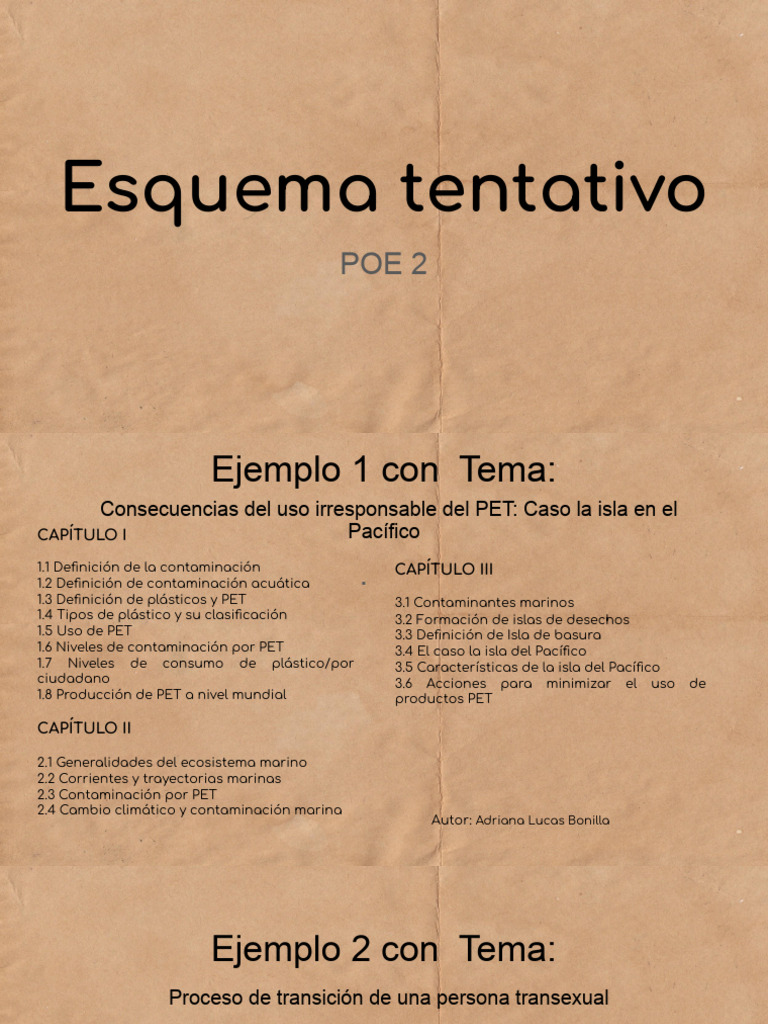 Que Es Un Esquema Tentativo