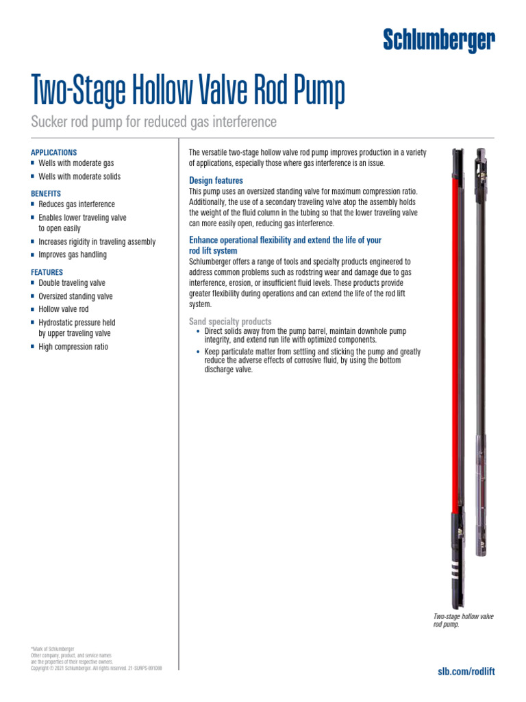 Two Stage Hollow Valve Rod Pump Ps | PDF