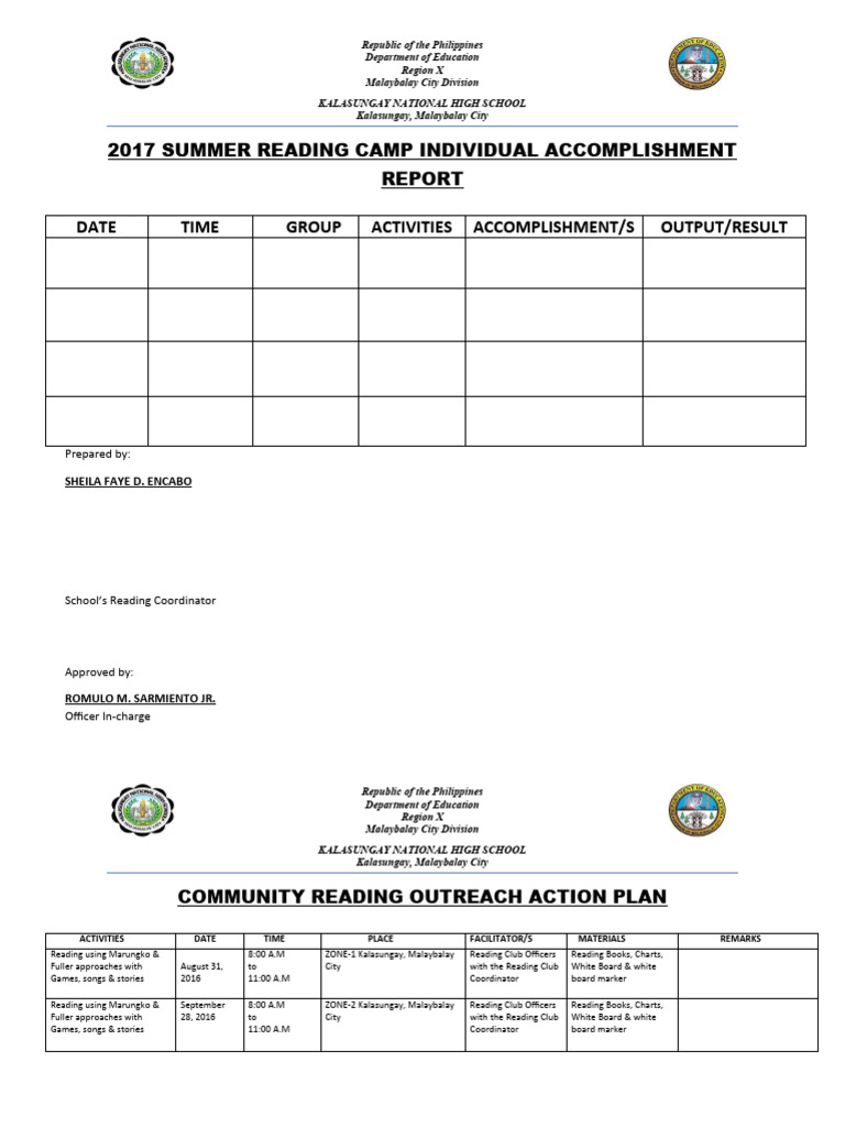 Community Reading Outreach Action Plan | PDF