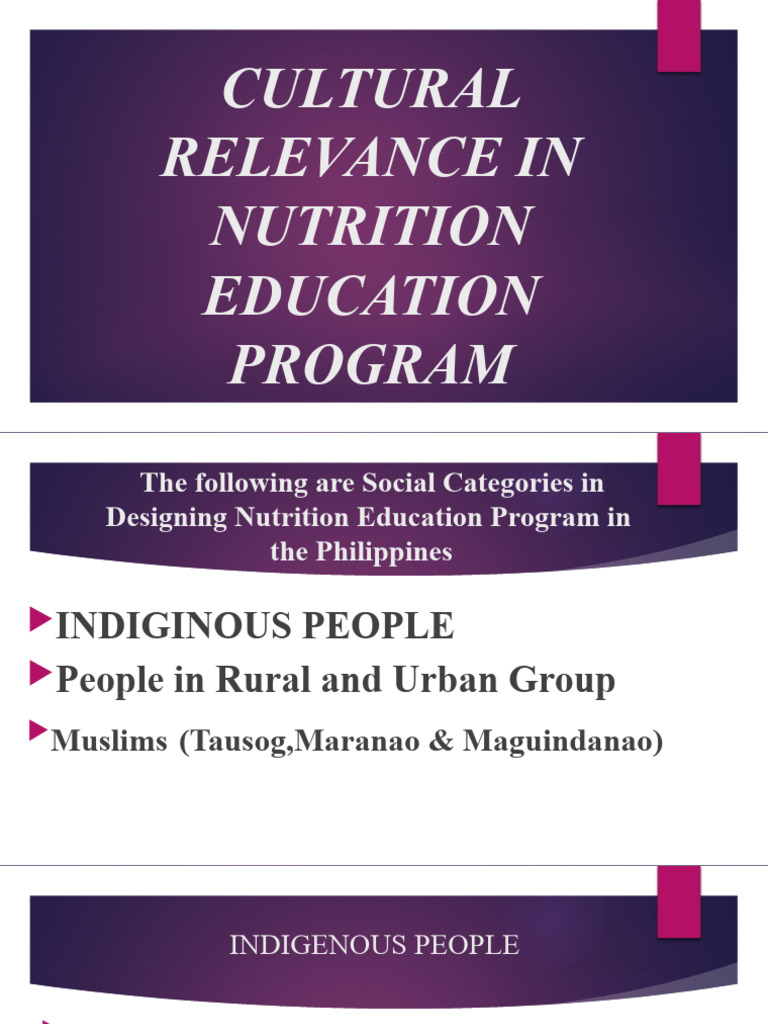 Culturally Relevant Nutrition Education | PDF | Urban Agriculture ...