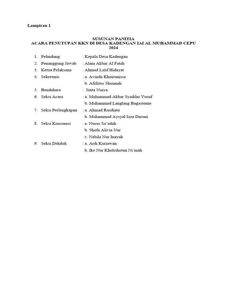 Lampiran Undangan Proposal Undangan | PDF