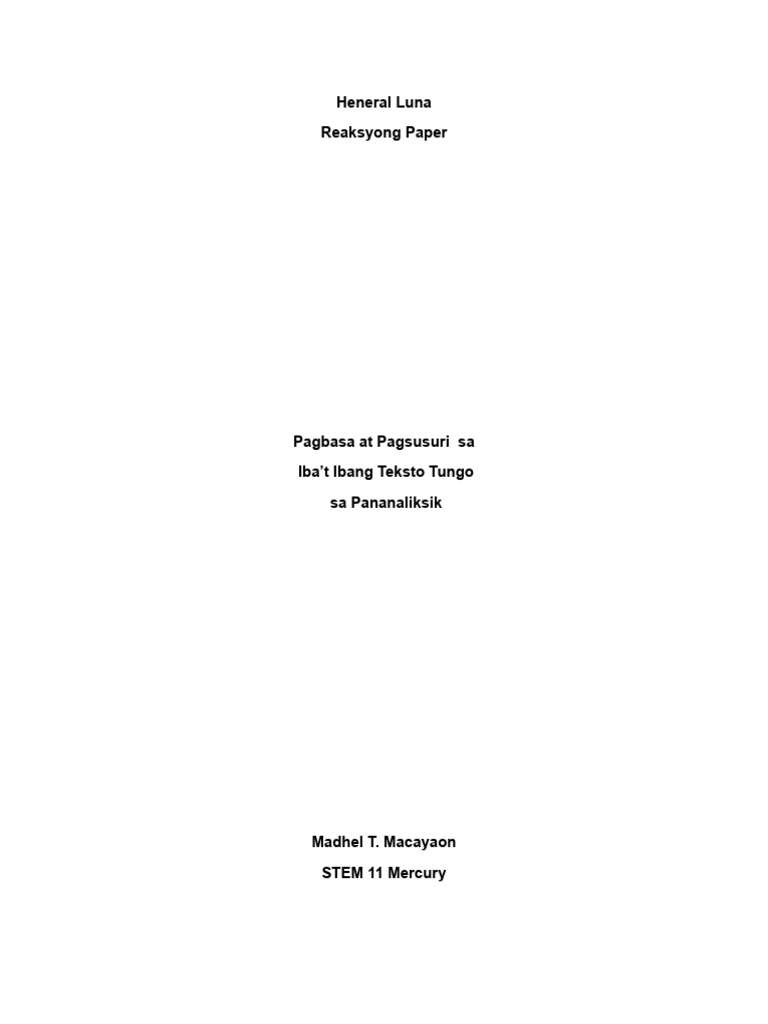 Reaction Paper | PDF